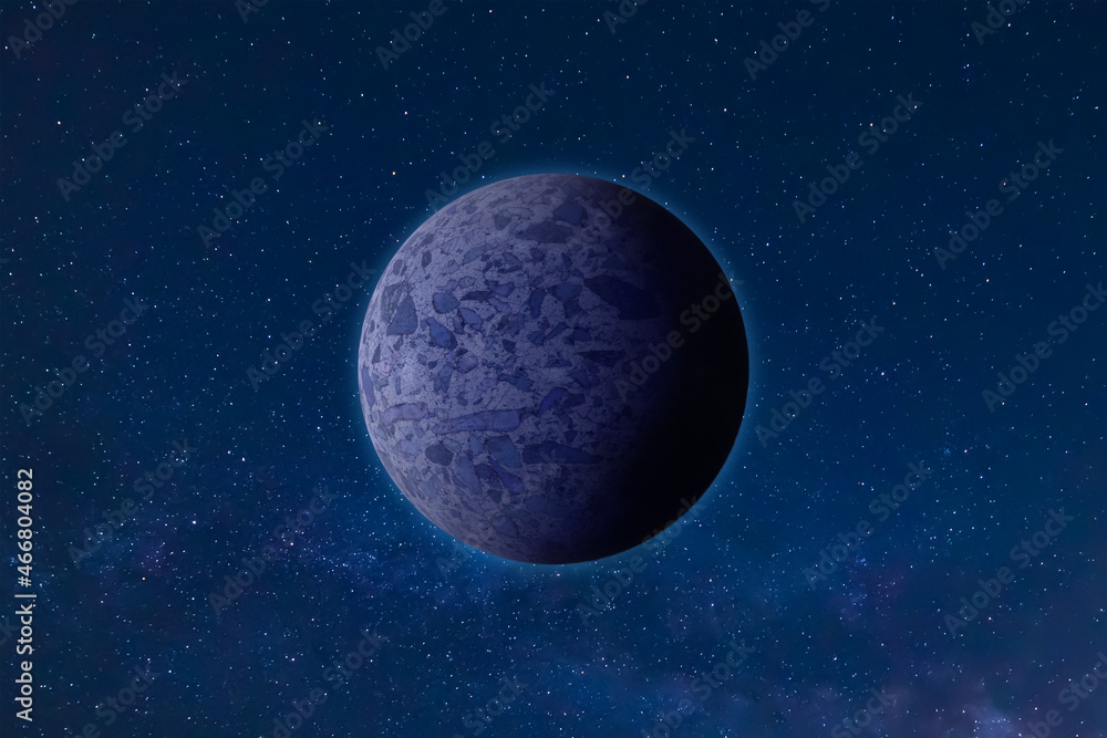 Exoplanet exploration, 3d rendering of an Exoplanet with blue marble ...