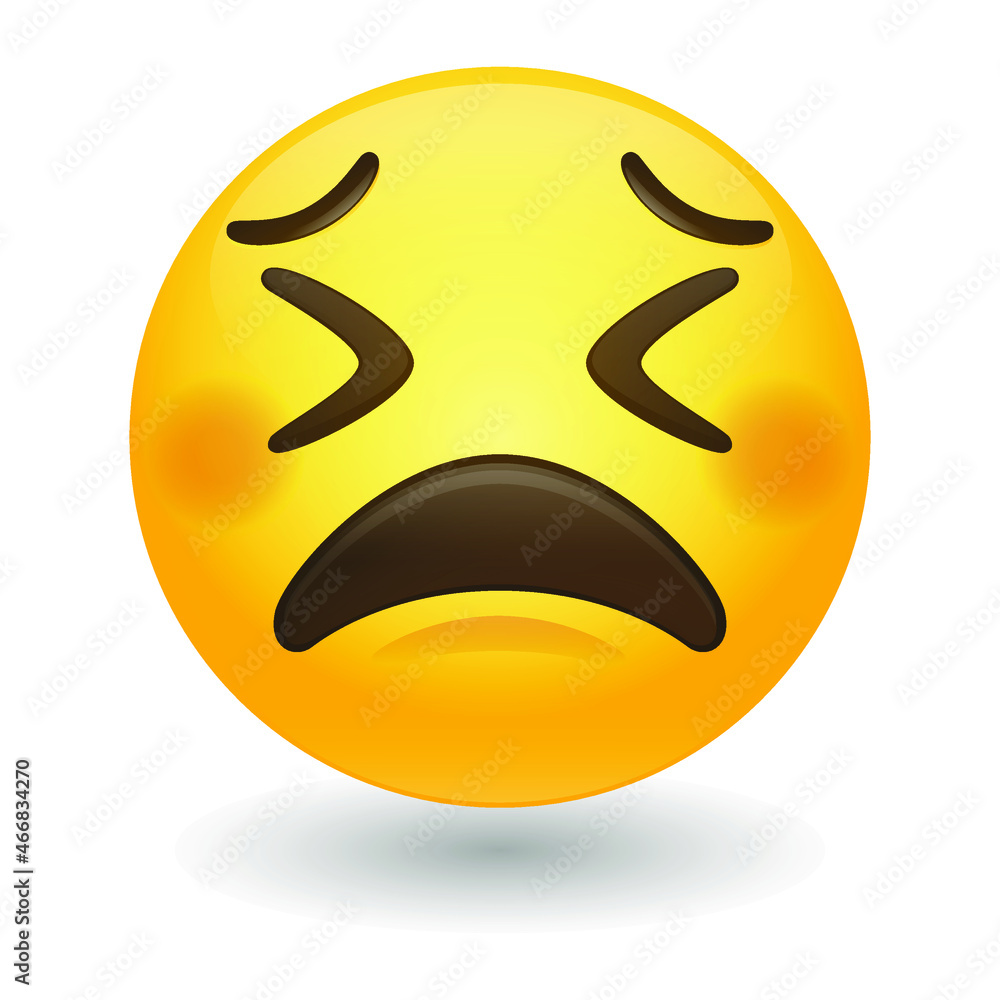 Tired Emoji Icon Illustration Sign. Exhausted Vector Symbol Emoticon ...
