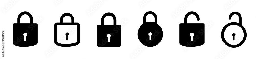 Lock icon vector set, lock symbol isolated on white background vector ...