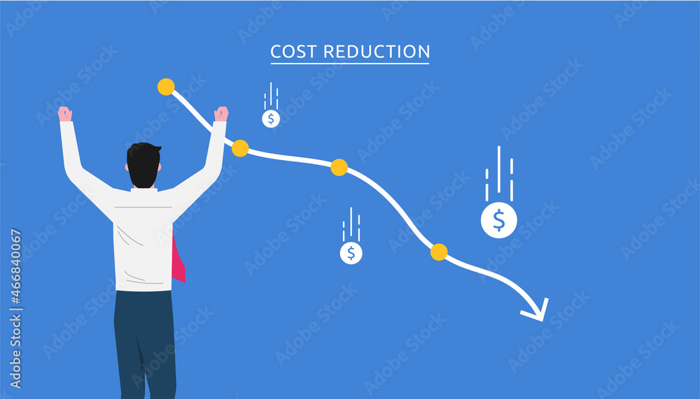 Costs reduction, costs cut, costs optimization business concept ...