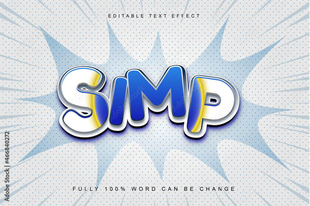 editable of cute trendy teen slang simp text effect.logo text ...