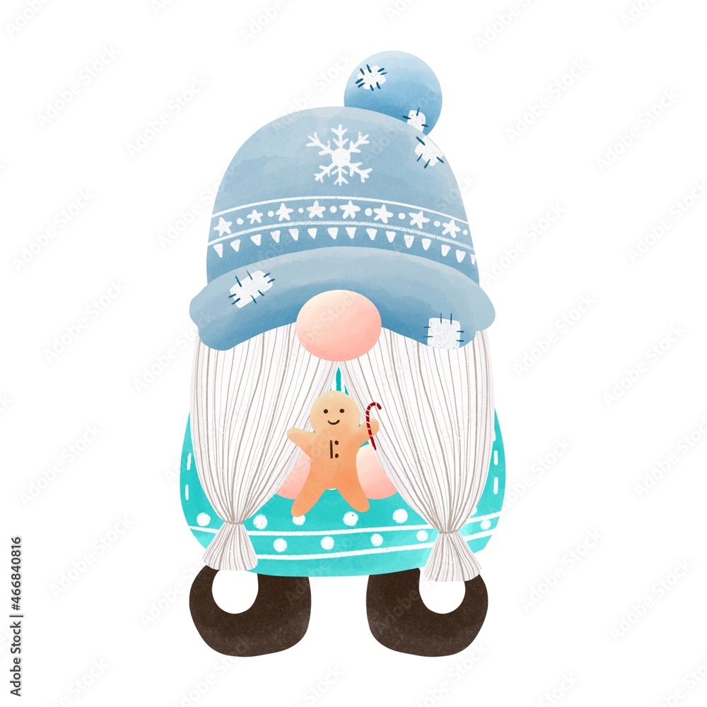 Cute digital painting watercolor gnomes element.isolated gnome holding ...