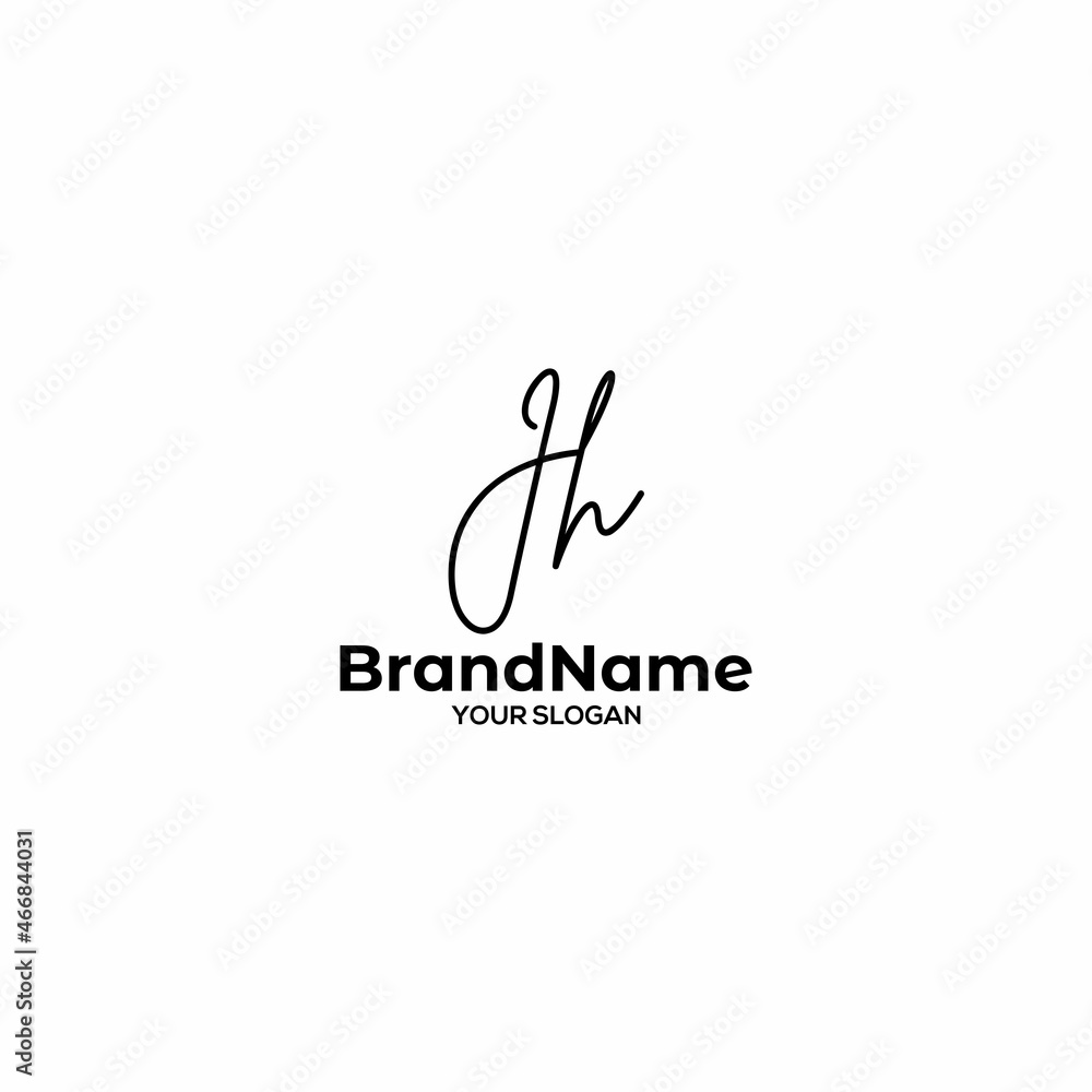 JH Script Logo Design Vector Stock Vector | Adobe Stock