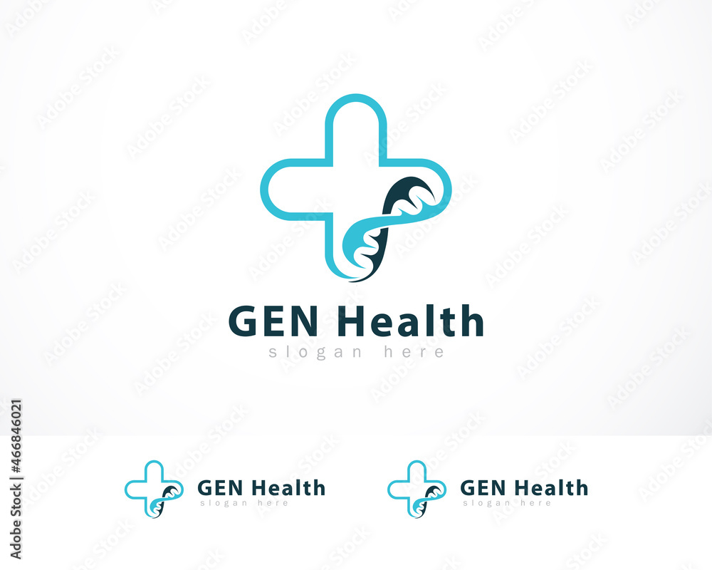 gen health logo creative DNA science clinic hospital plus design ...