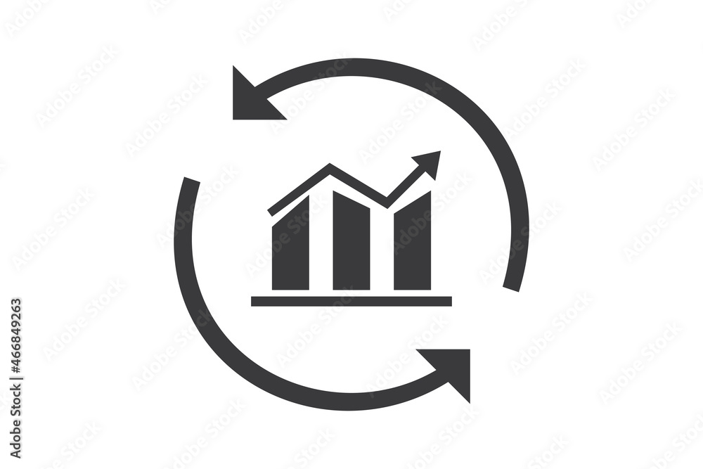continuous growth icon on white background for website, application ...