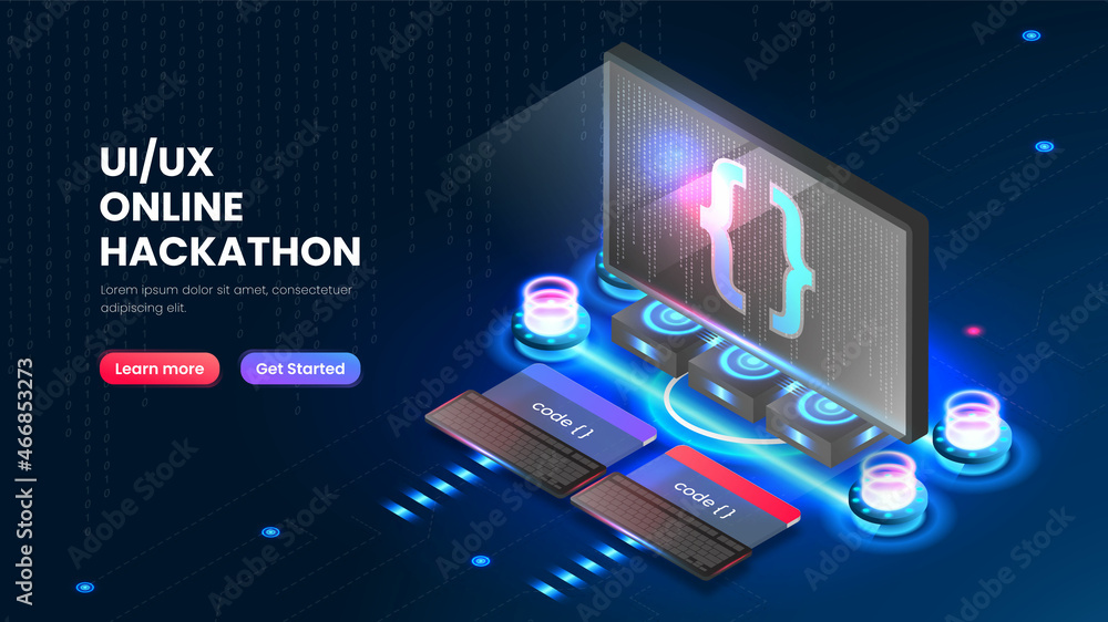 user interface hackathon isometric technology Stock Vector | Adobe Stock