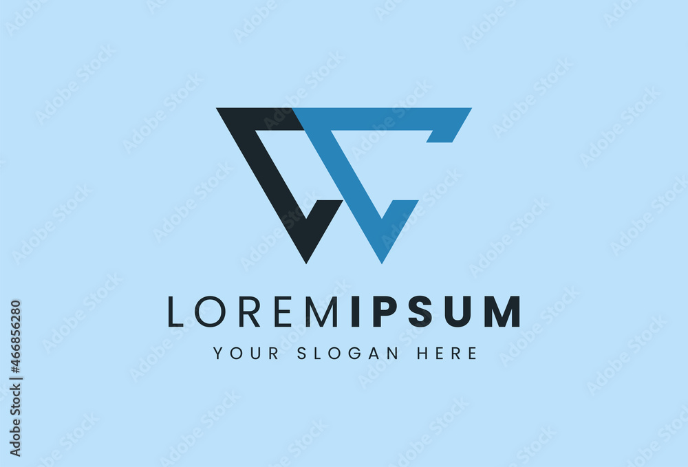 triangle letter C and C logo Stock Vector | Adobe Stock