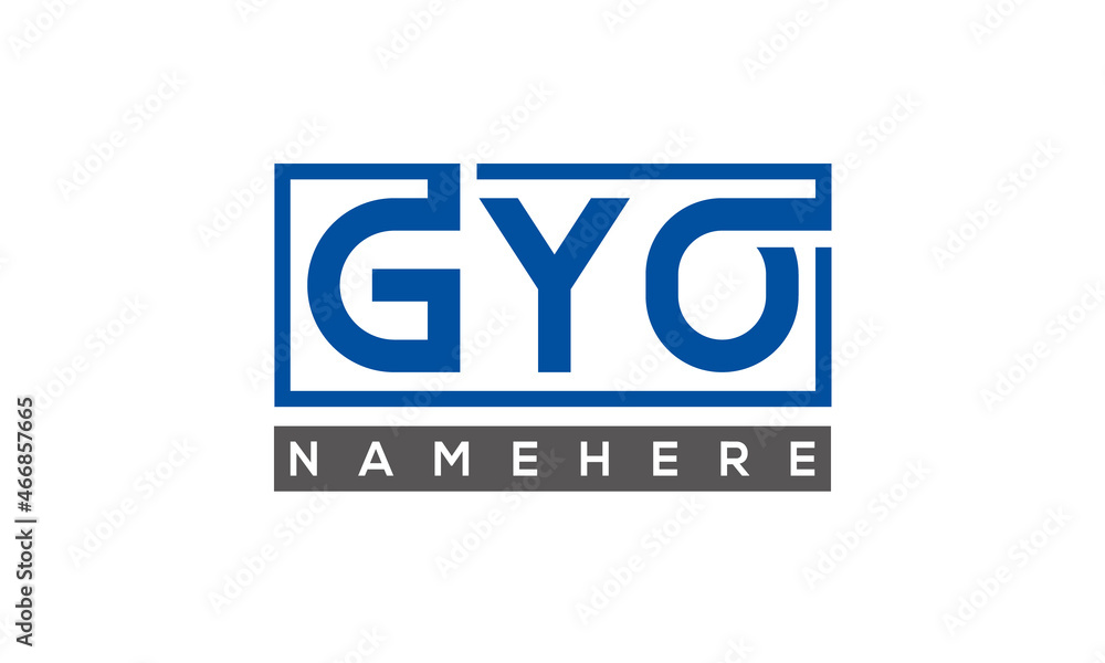 GYO Letters Logo With Rectangle Logo Vector Stock Vector | Adobe Stock