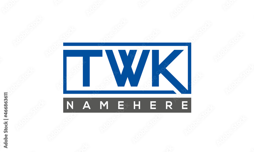 Vetor de TWK Letters Logo With Rectangle Logo Vector do Stock | Adobe Stock