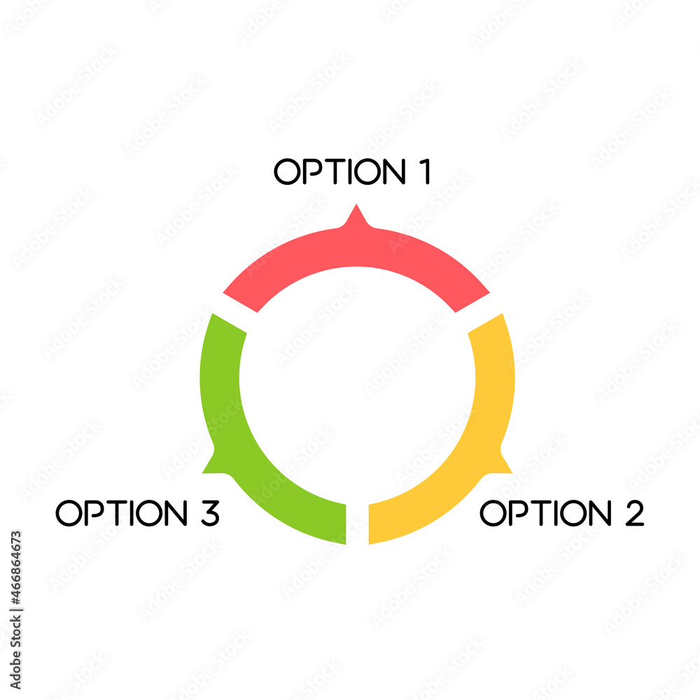 Vector infographic circle with 3 options. Template for graph, cycling ...