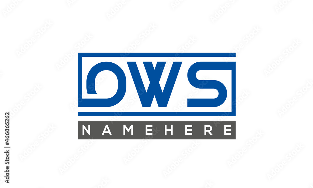 OWS Letters Logo With Rectangle Logo Vector Stock Vector | Adobe Stock