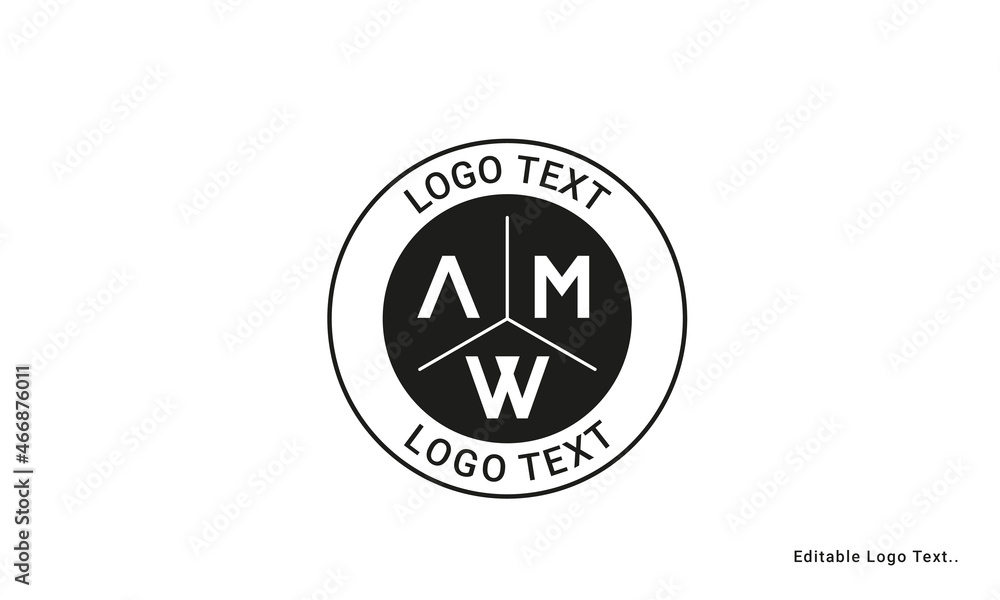 Vintage Retro AMW Letters Logo Vector Stamp Stock Vector | Adobe Stock