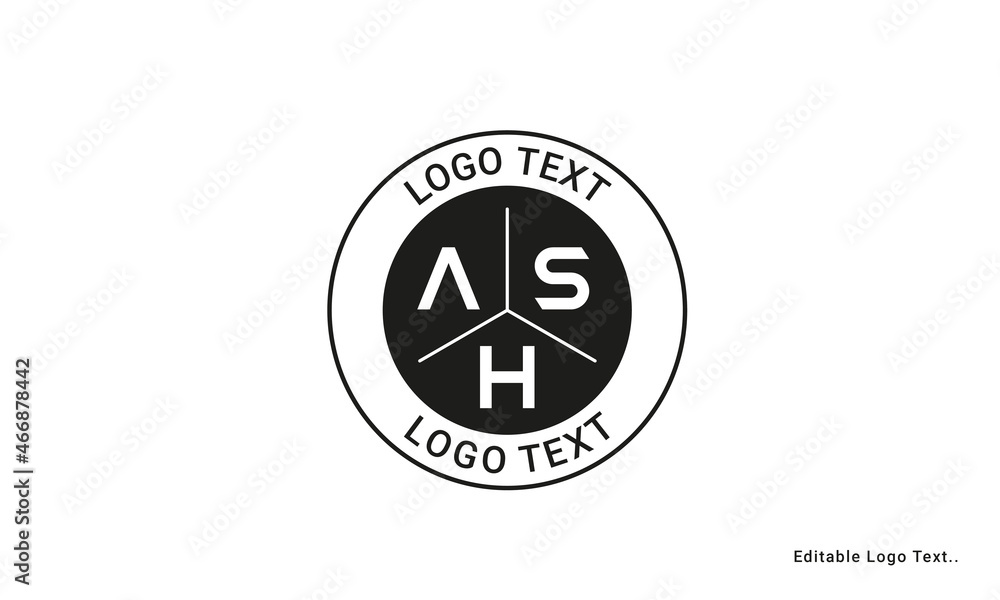 Vintage Retro ASH Letters Logo Vector Stamp Stock Vector | Adobe Stock