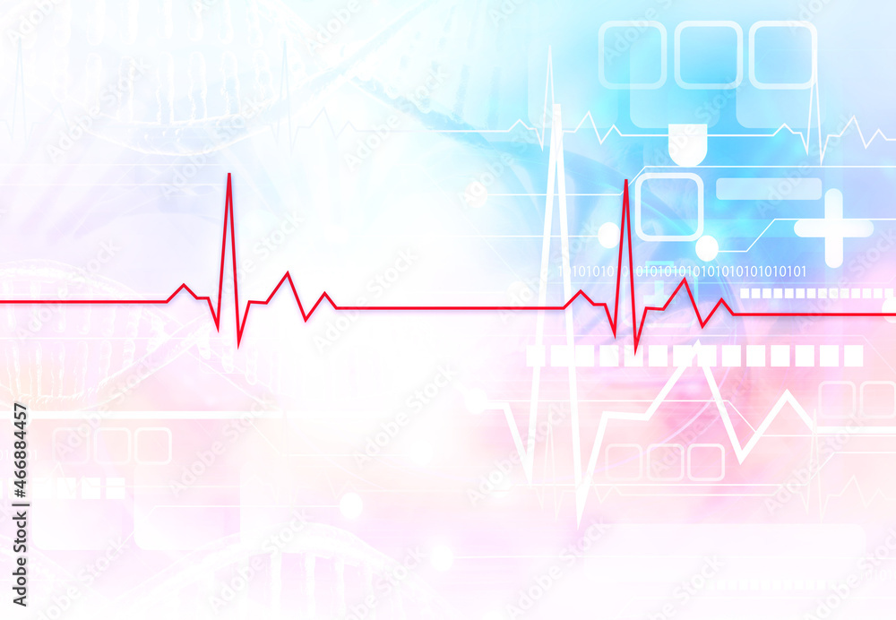 ECG Electrocardiography medical background. 3d illustration. Stock ...