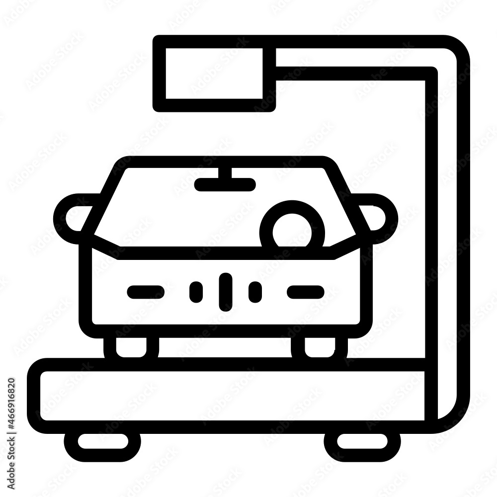 weighbridge Concept, truck scale Vector Line Icon Design, Weight ...