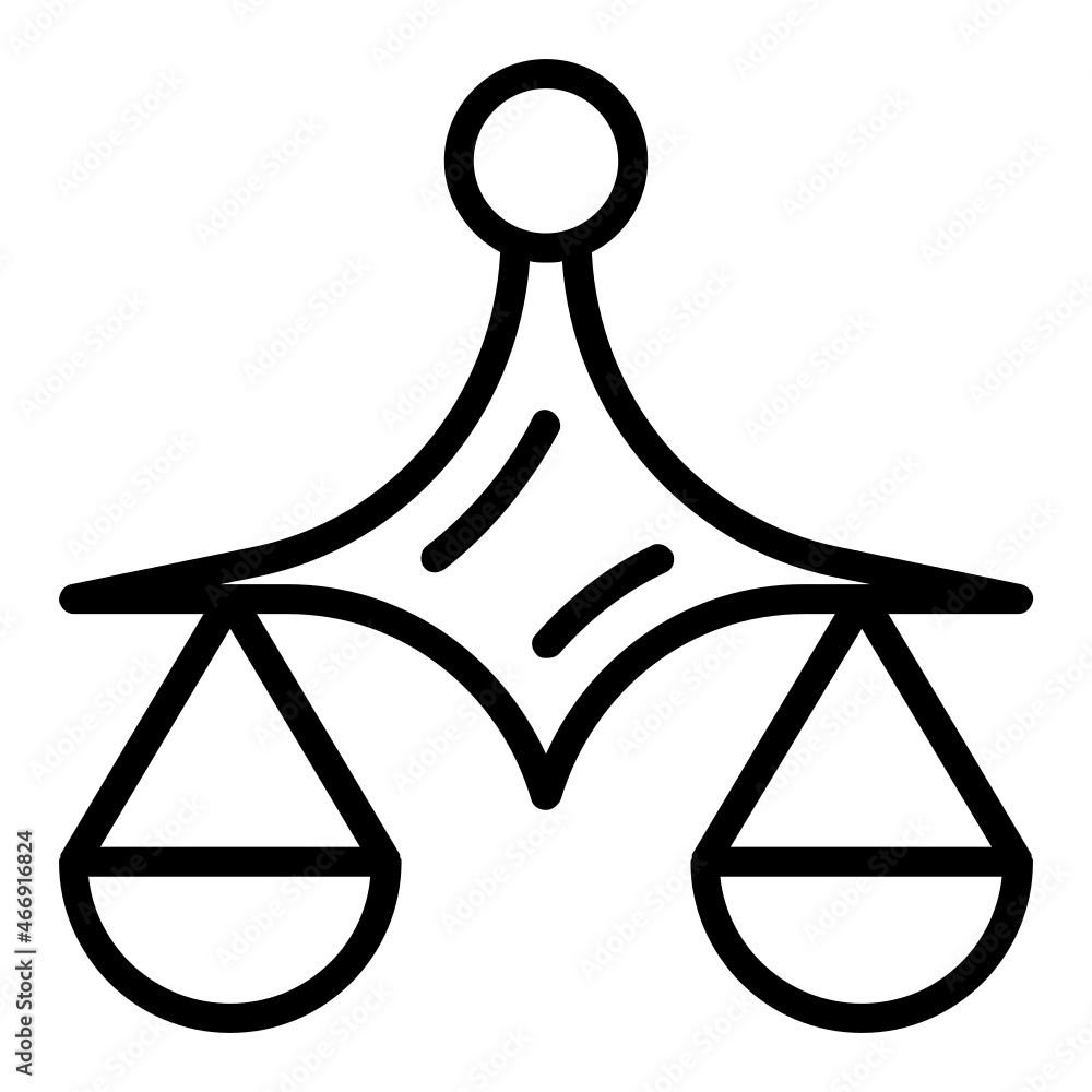 pan balance Concept, pivoted horizontal lever with arms Vector Line ...