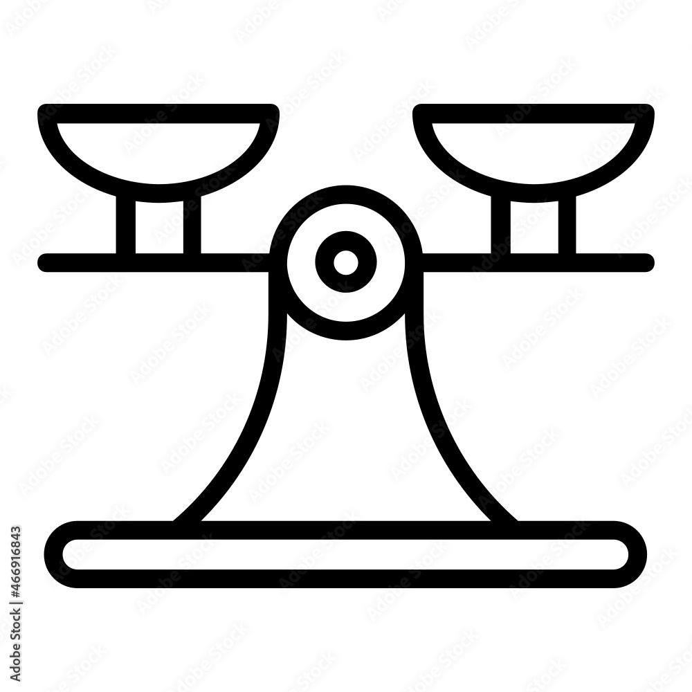 Torsion balance scale Concept, pan balance Vector Line Icon Design ...