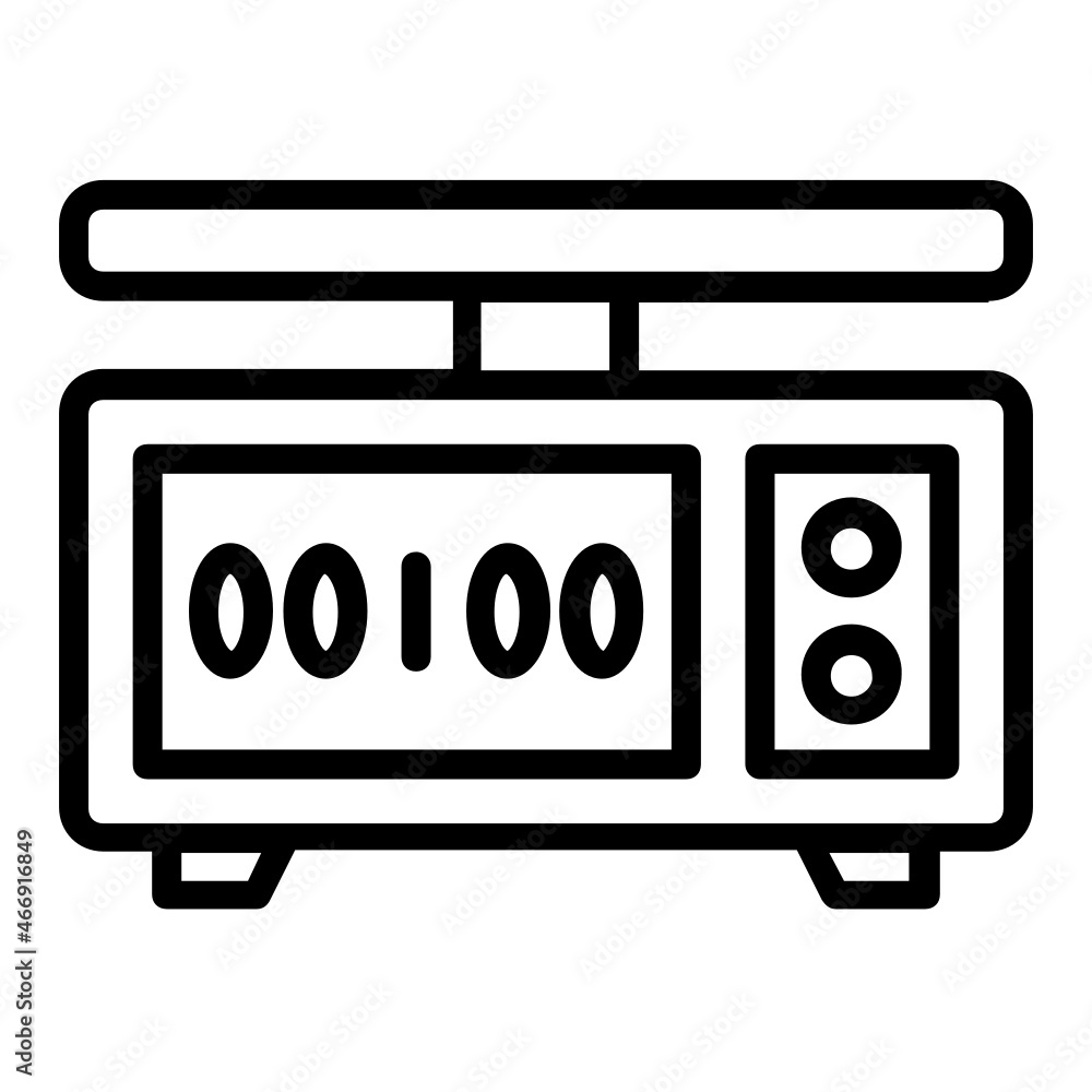 Digital Kitchen Scale Concept Strain Gauge Scale Vector Line Icon