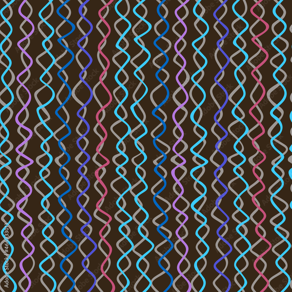 Grid background. Geometric seamless pattern with curved wavy vertical ...