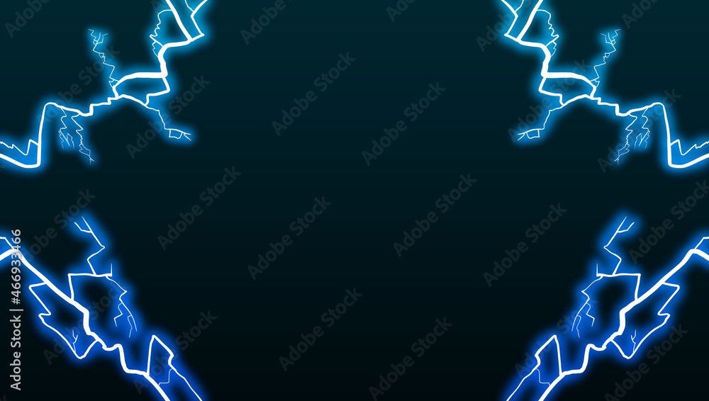 Black background with blue lightning frame Stock Illustration | Adobe Stock