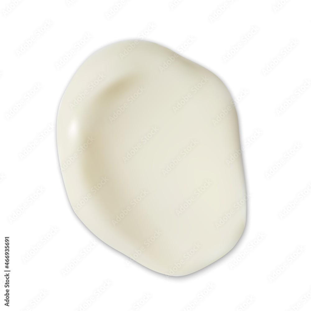 Vector cream texture. White beauty gel stroke, cream smear, facial ...