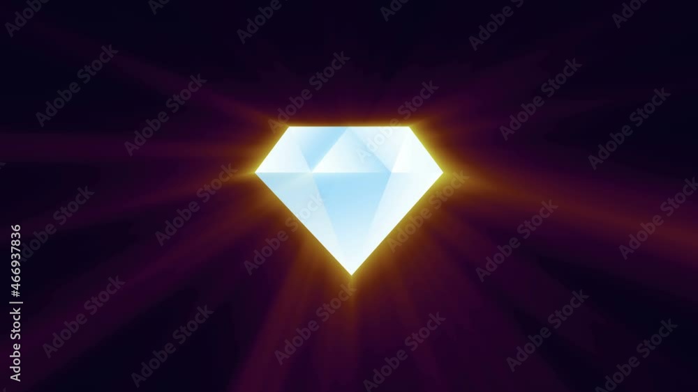 Brilliant diamond jewel with magic shine seamless loop. Wealth elite ...