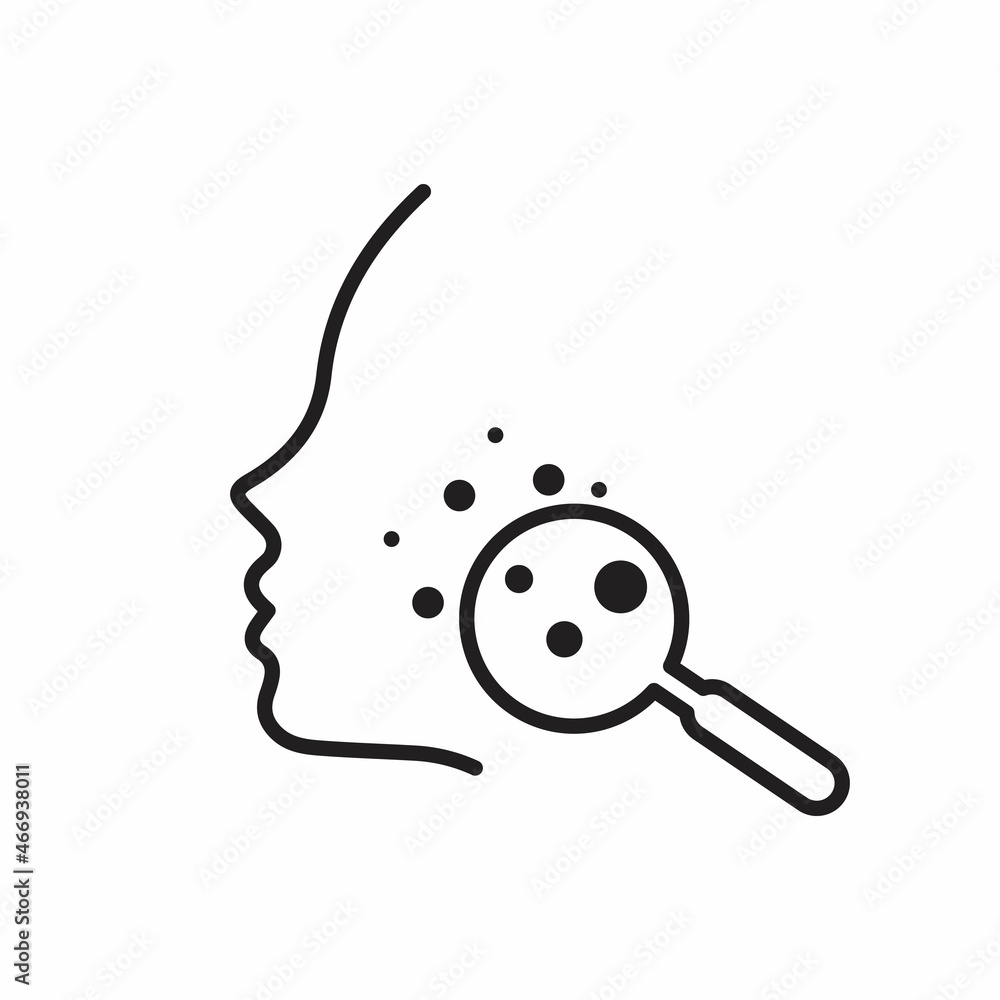 acne on skin face icon, pimple inflammation, dermatology or skincare ...