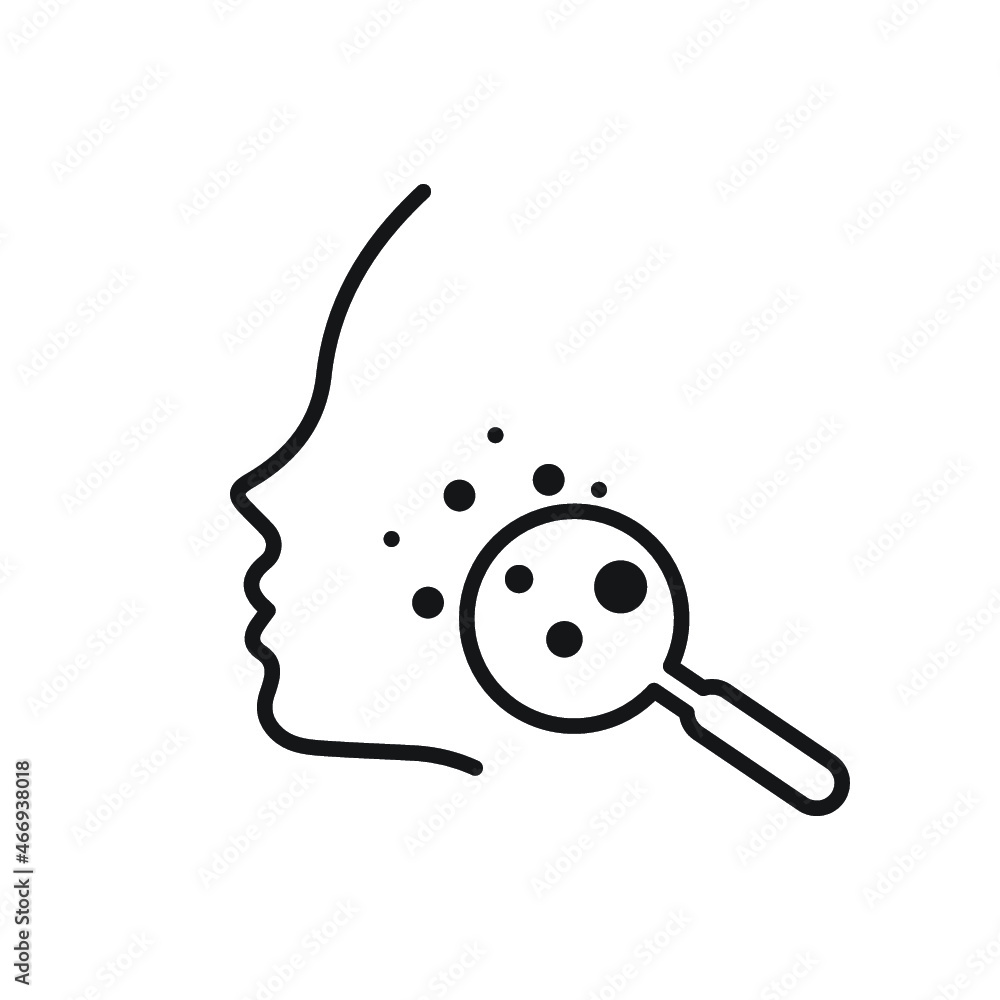 acne on skin face icon, pimple inflammation, dermatology or skincare ...