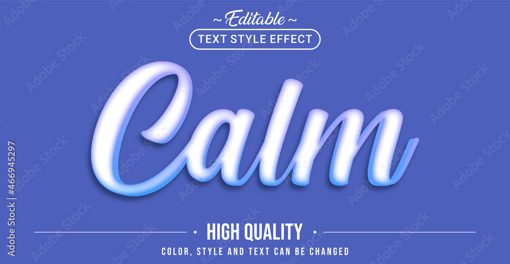 Editable text style effect - Calm text style theme. Stock Vector ...