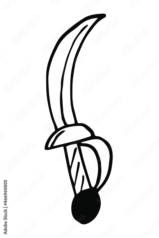 Medieval curved sword pirates. Vector illustration. Stock Vector ...