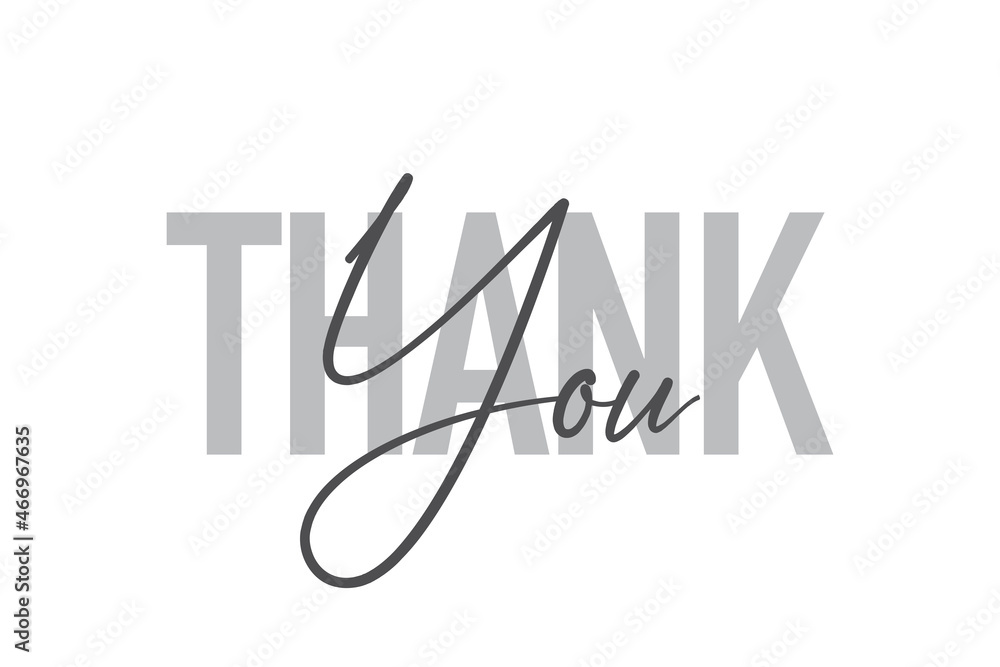 Modern, simple, minimal typographic design of a saying "Thank you" in ...