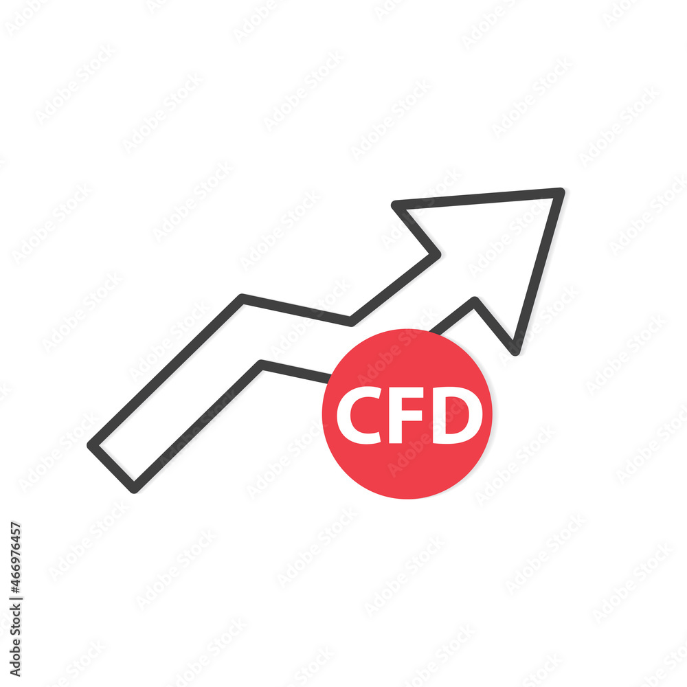 rising arrow and CFD (Contract For Difference) acronym- vector ...