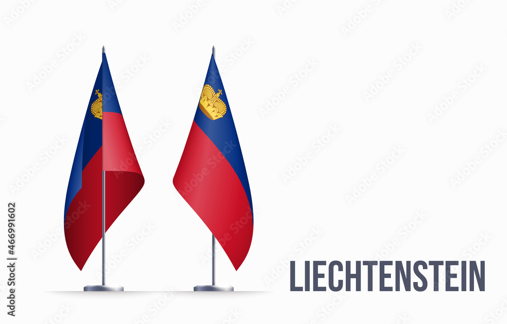Liechtenstein flag state symbol isolated on background national banner ...