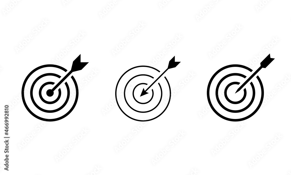 target icon goal focus, objectives. set isolated web element vector ...