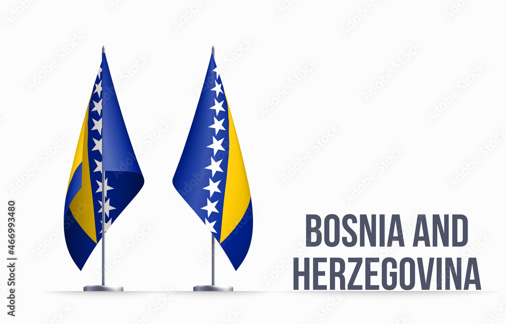 Bosnia flag state symbol isolated on background national banner ...
