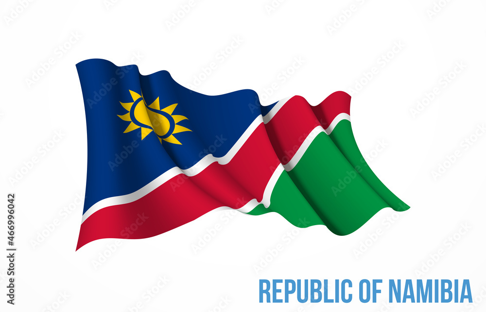Namibia flag state symbol isolated on background national banner ...