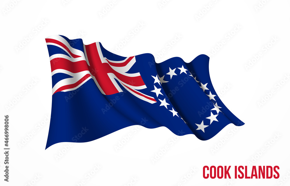 Cook island flag state symbol isolated on background national banner ...