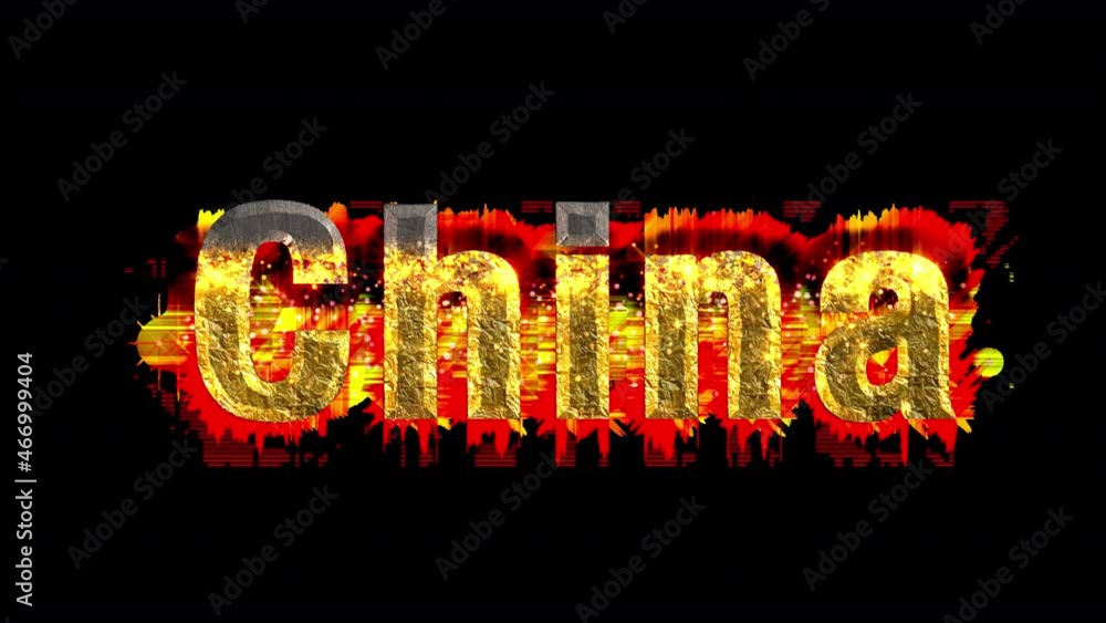 Vidéo Stock Metal text China is gilded sparks and shines. Success ...