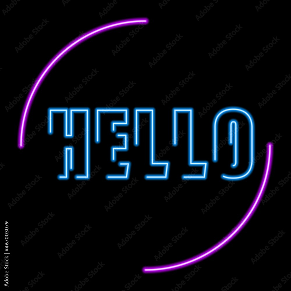Hello text neon sign, modern glowing banner design, colorful modern ...