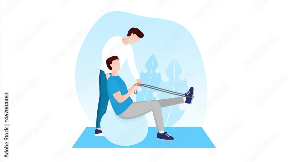 Vidéo Stock Sports doctor make leg recovery medical training after ...