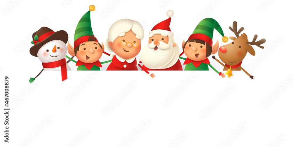 Santa And His Elves And Reindeer