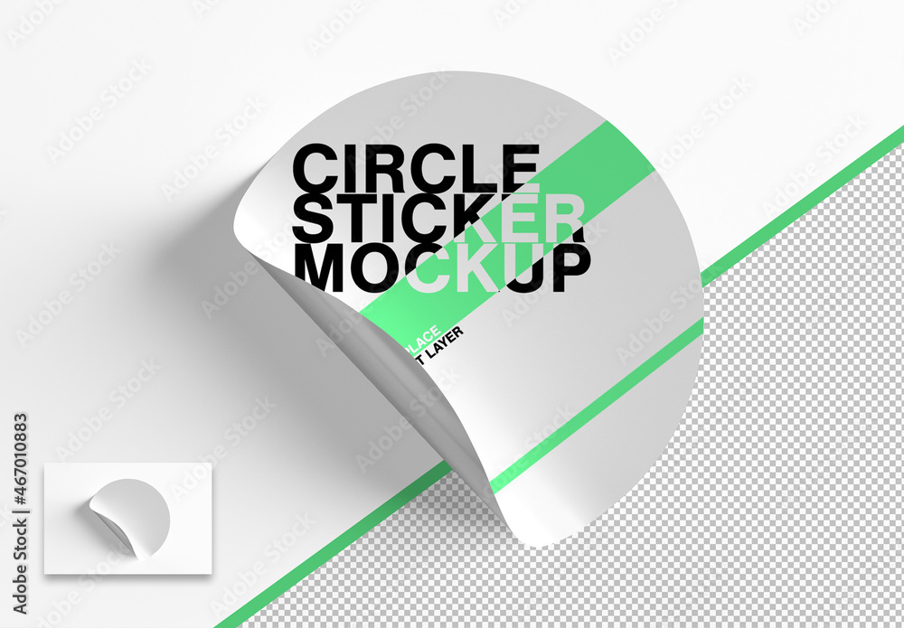Mock Up of a Sticker Stock Template | Adobe Stock