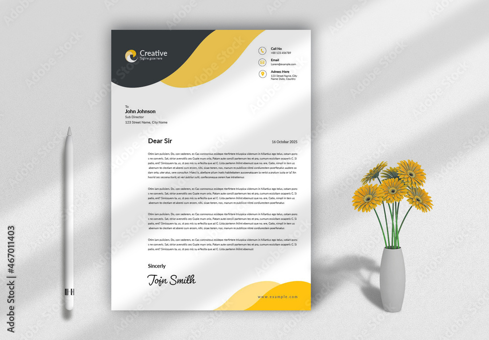 Cover Letter Stock Template | Adobe Stock