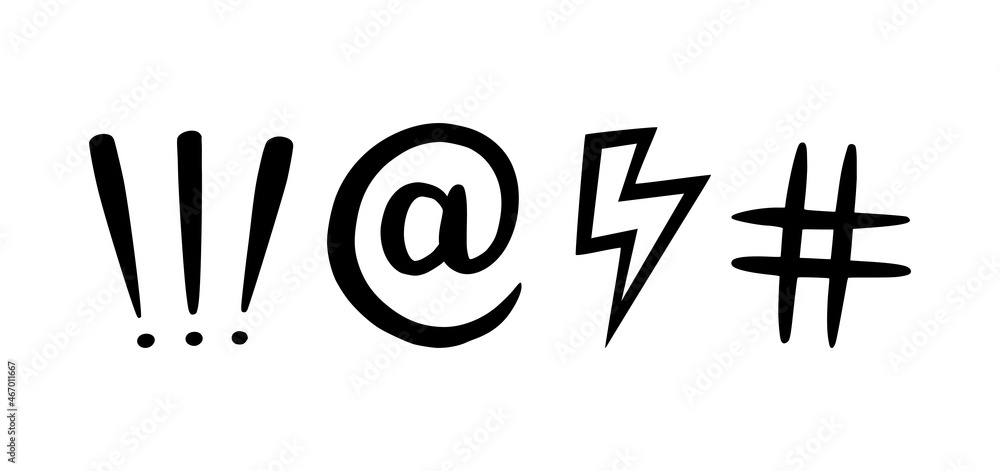 Censored symbols substituting swear and expletive words in hand drawn ...