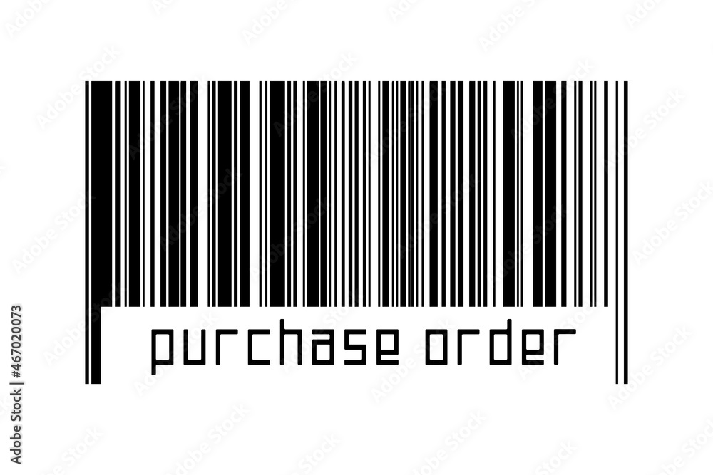 Digitalization concept. Barcode of black horizontal lines with ...