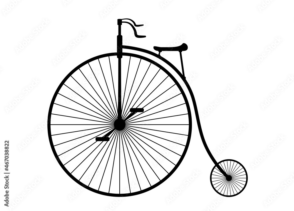 Vintage style high wheel bike illustraton. Retro travel bicycle vector ...