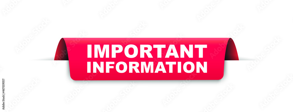 red vector illustration banner important information, web design Stock ...