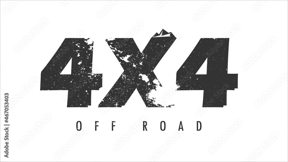 4x4 off road logo with mountain Stock Vector | Adobe Stock