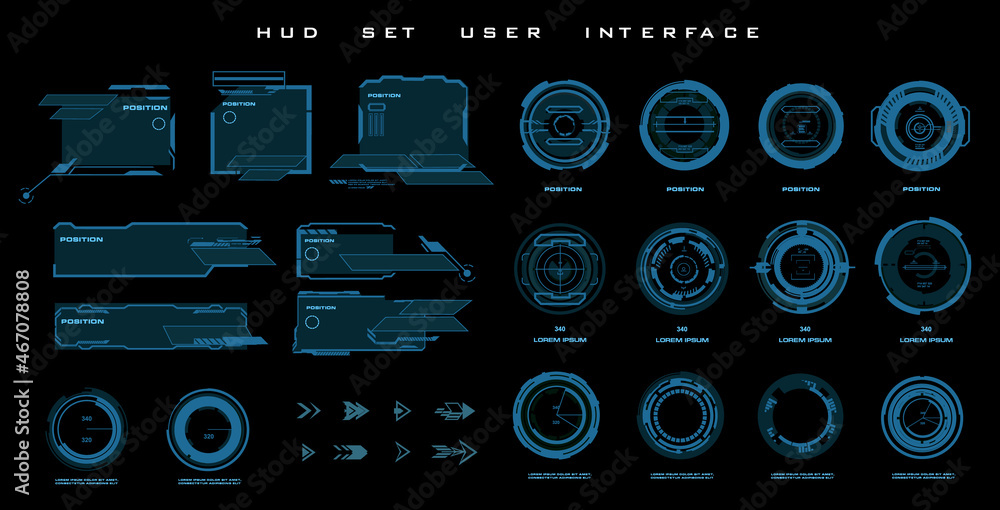 HUD ui elements set. Scopes and navigation elements for the game ...