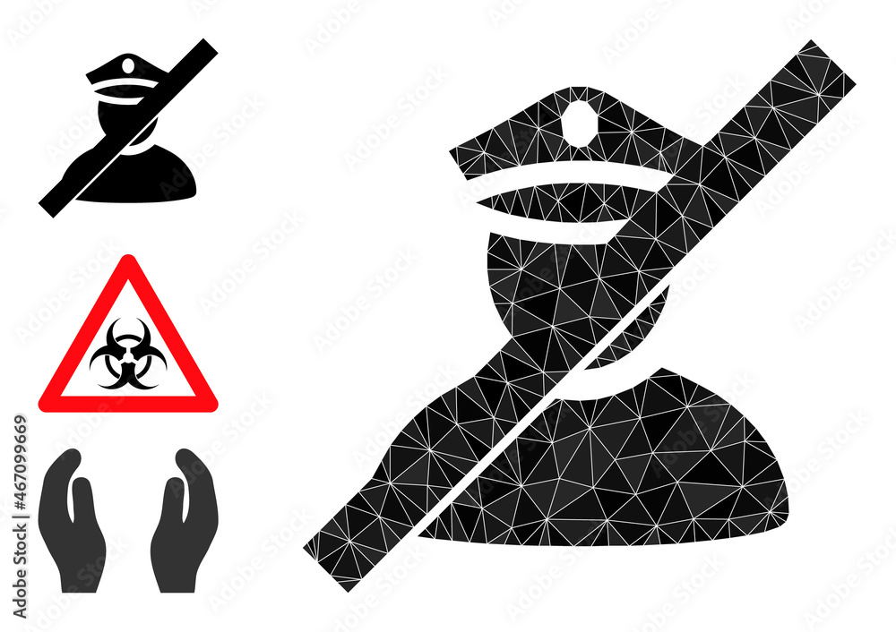 Low-poly not allowed police icon, and similar icons. Polygonal not ...